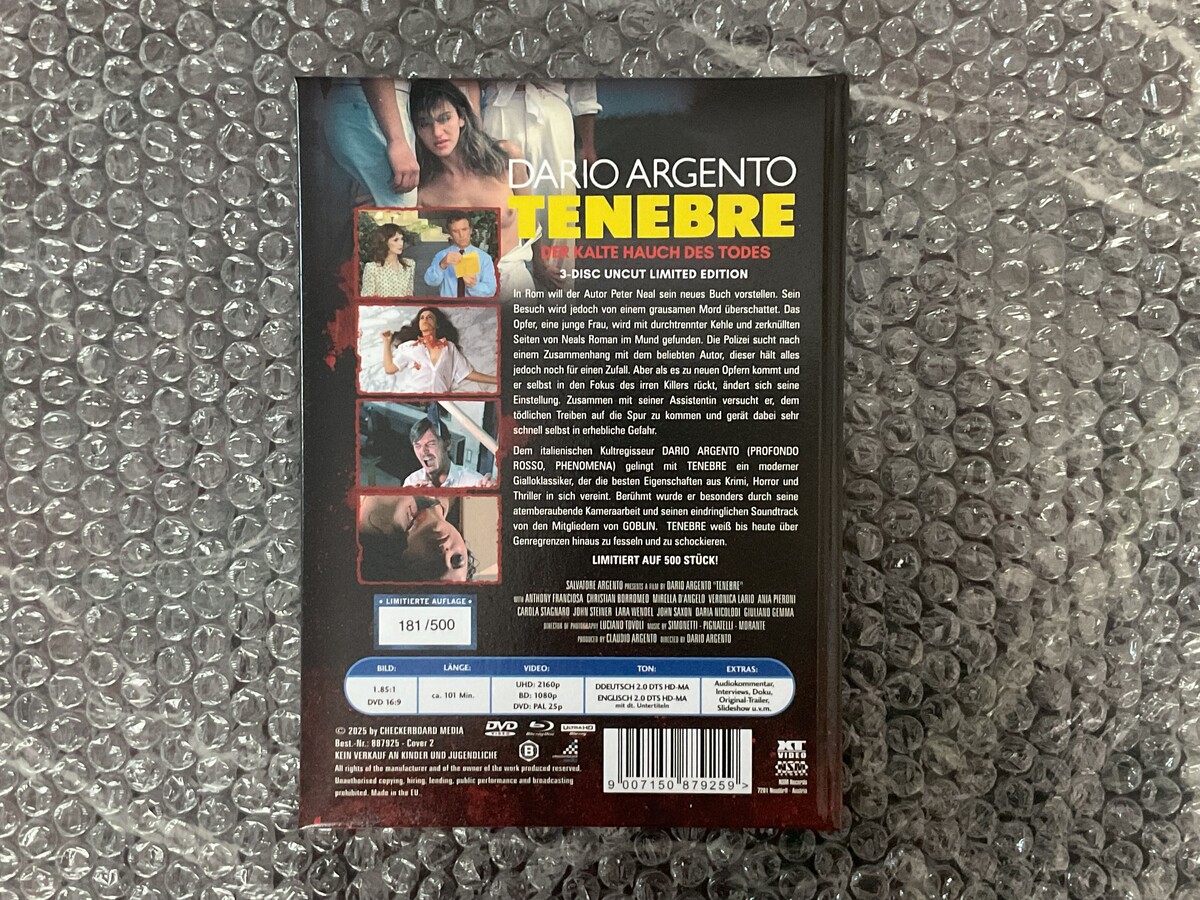 Tenebre Mediabook wattiert 4K Ultra HD XT Video kaufen | Filmundo.de