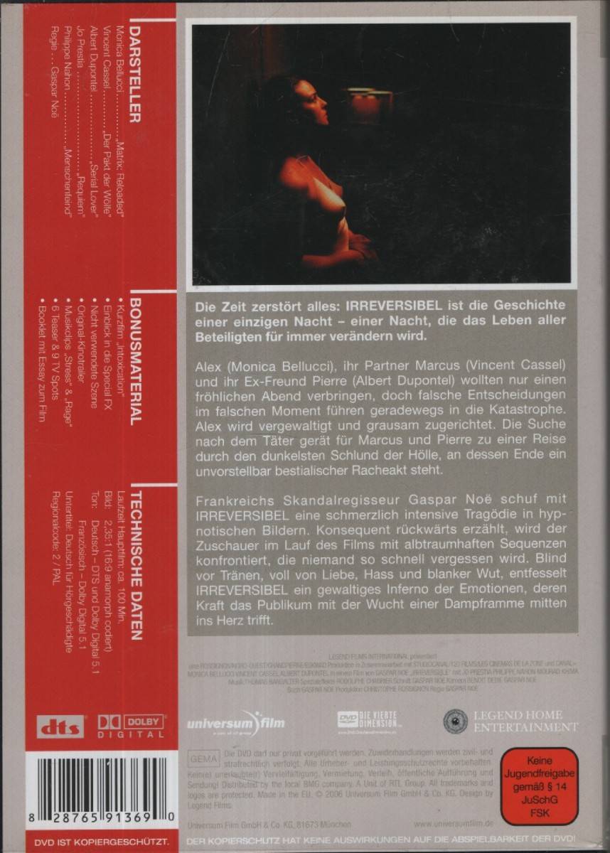 IRREVERSIBEL - Gaspar Noé Kunst Thriller Drama - Monica Bellucci ...