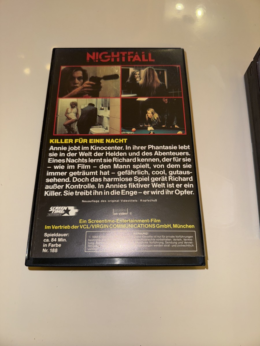 Kopfschuss - Nightfall Killer für eine Nacht Barbara Rudnik VHS Screen ...