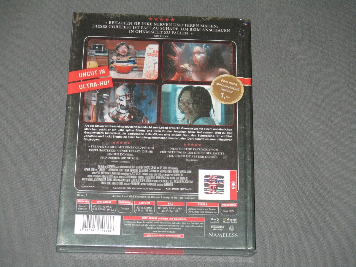 Terrifier 2 Cover F - 4K UHD + Blu-Ray Mediabook Nameless kaufen ...